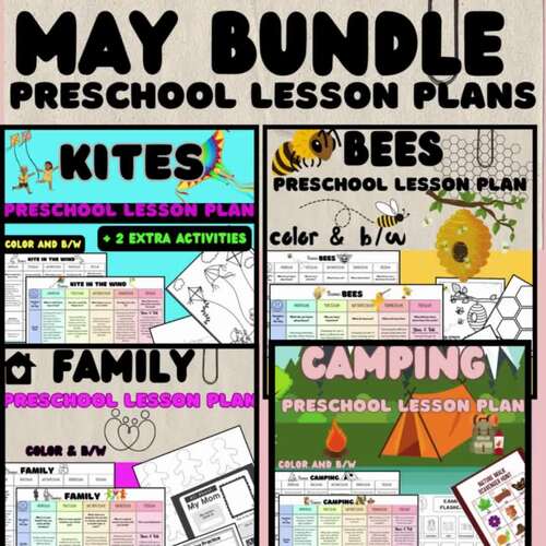 MAY BUNDLE PRESCHOOL - BEE, KITES, CAMPING and FAMILY + BONUS MOTHER'S ...
