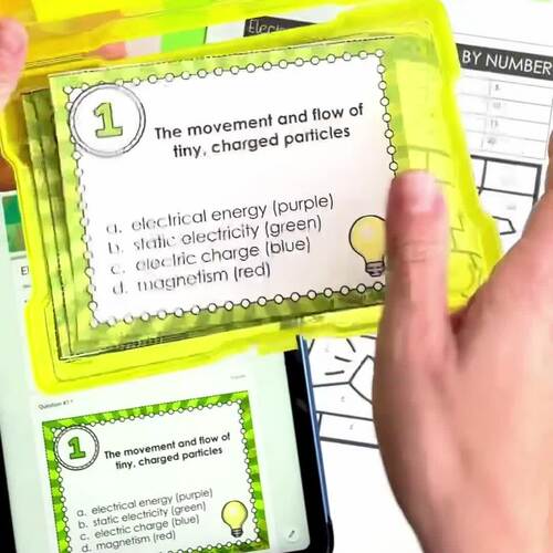 Electricity and Magnetism Task Cards and Color by Number Activity ...