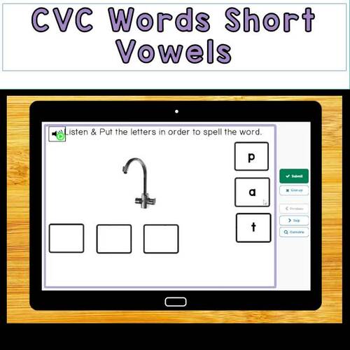 CVC Word practice | Short vowel sounds | CVC Boom Cards™ by Limes and ...