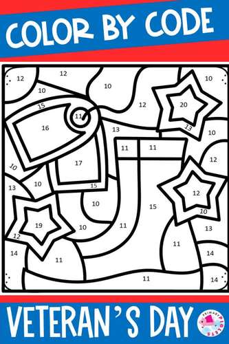 Veterans Day Color by Code Numbers 1 to 20 Math Coloring Pages ...