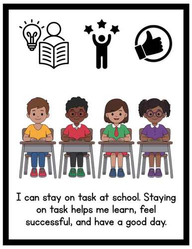 Staying on Task Social Story | SPED Autism & ADHD Executive Functioning ...