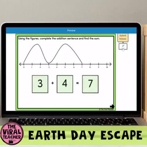 Earth Day Activity Math Escape Room Game Boom™ Cards for 1st Grade