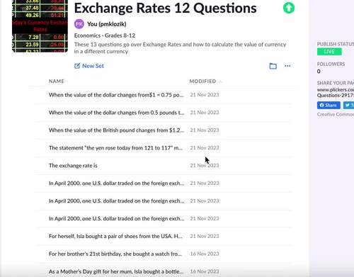 Global Economics & Trade Plickers Bundle, Exchange Rates, Trade ...
