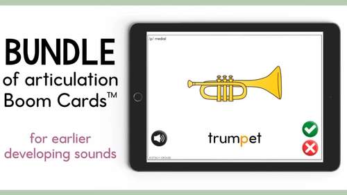 Articulation Cards for Speech Therapy BOOM CARDS™ Early Sounds by Stacy ...