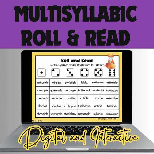 Roll & Read Multisyllabic 3 Syllable Consonant LE Words Sentences ...