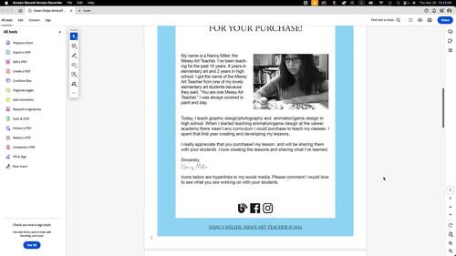 Matisse's Green Stripe Grid Drawing Worksheet by Messy Art Teacher