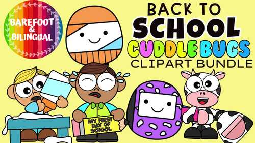 Cute Back to School Clipart Bundle - Cuddlebugs Collection - First Day ...
