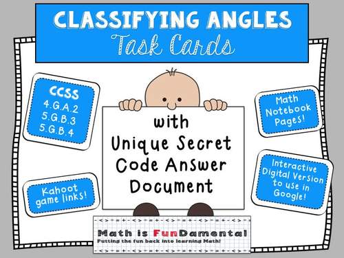 Classifying Right, Obtuse, and Acute Angles Task Cards with Google Apps ...