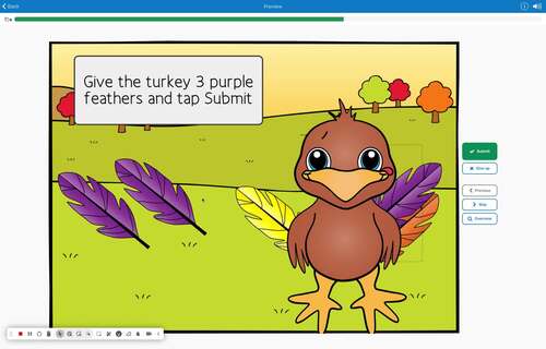 Counting Colorful Turkey Feathers Thanksgiving BOOM Cards | TPT