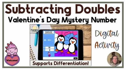 Valentines Day Digital Resource for Subtracting Doubles ...