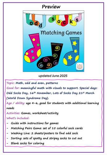 Odd Socks Pack by Teachers Telling Tales | TPT