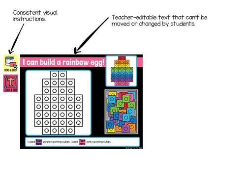 Fine Motor Math Digital Counting Cubes Easter Build and Count Challenge