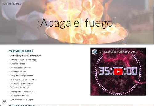 Las profesiones Spanish Professions and Jobs Digital Escape Room High ...