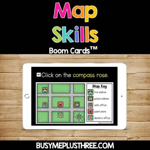 Map Skills and Directions BOOM CARDS™ Distance Learning | Reading a Map