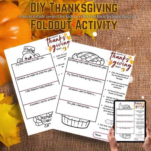 Thanksgiving Gratitude Foldout | Fall Writing Prompts for Kids | TPT