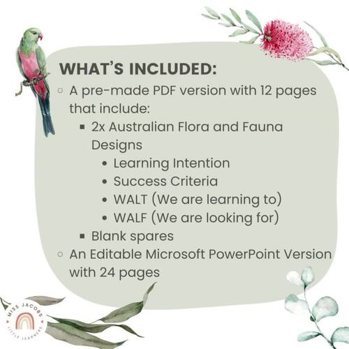 Learning Intentions & Success Criteria Posters | Australiana Classroom ...