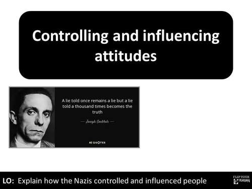 Nazi Germany - Propaganda and control Flipped Learning worksheet