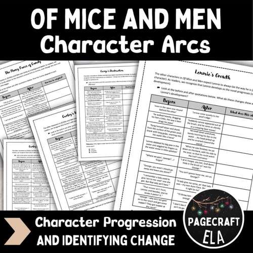 Of Mice and Men Character Arcs Activities with Close Reading & Quote ...