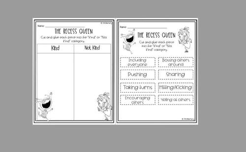 The Recess Queen Book Companion Activities | Playground Behavior Read Aloud