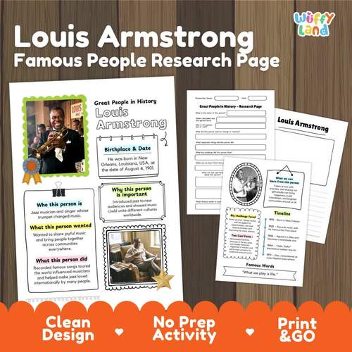 Louis Armstrong Research Project | Black History Month & Music Activity