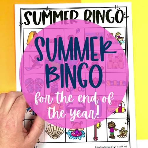 Summer Bingo for Elementary Classroom Parties by Fixin' to Teach