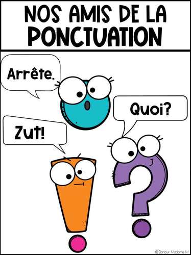 FRENCH Punctuation Posters by Bonjour Madame M | TpT