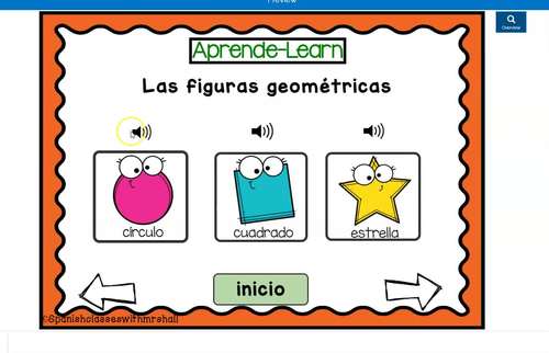 Shapes in Spanish -Figuras Geométricas BOOM CARDS | TPT