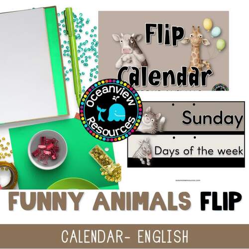 Perpetual Flip Calendars -dates, months, years - CURIOUS ANIMALS