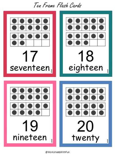 Number Posters with Ten Frames 1-20, Kindergarten Math, Back to School ...