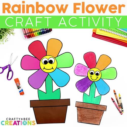 Rainbow Flower St Patricks Day Craft Kindergarten March Bulletin Board ...