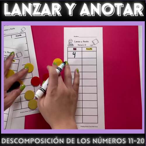 Composición y descomposición de números hasta 20 Lanzar y Anotar Bundle