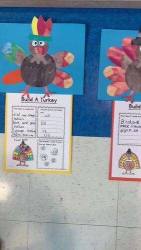 Fall November Thanksgiving Build A Turkey Math and Money Craft by ...