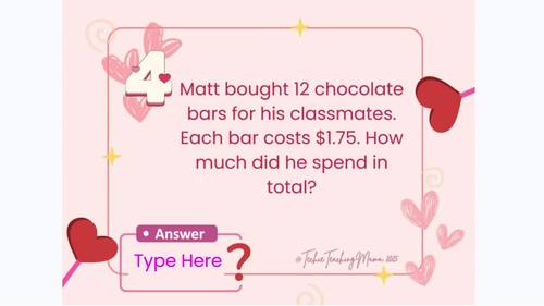Valentine's Day Math Task Cards – 5th Grade Word Problems (Print ...