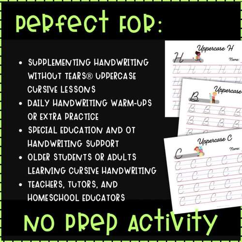 Alphabet Cursive Uppercase Tracing Handwriting Without Tears Practice ...