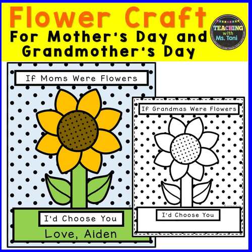 Mother's Day Craft Grandmother's Day Craft Flower Craft Bundle | TPT