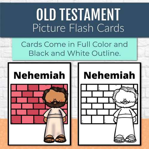 Old Testament Books of the Bible Flash Cards with Pictures | TPT