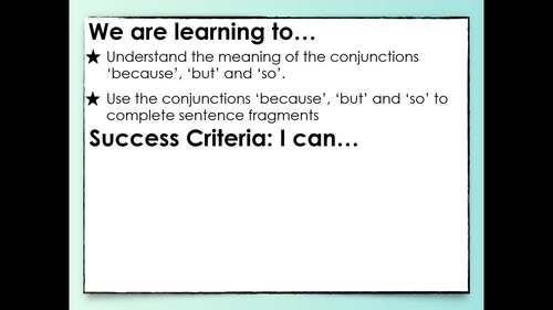 Conjunctions Because, But, So | Sentence-Level Skills | The Writing ...