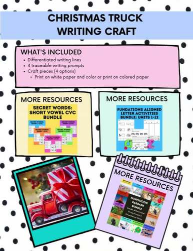Christmas Truck Writing Craftivity - Fun & Engaging Writing Prompts & Craft