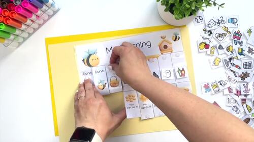 Busy Bees Chore Charts, Editable Visual Schedule & Chore Cards, Summer