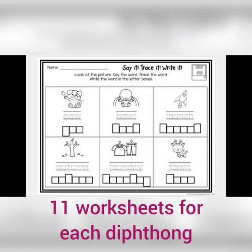 Diphthong Worksheets, Games & Assessments - PRINT & DIGITAL bundle ...