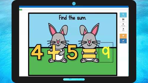 Spring Bunny Addition Sums to 10 Boom Cards by MISS BRUCE KINDERLAND