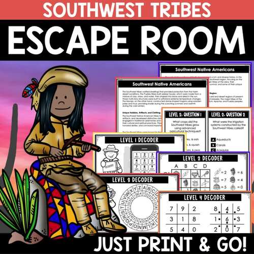 Native American Reading Escape Room Activity / Social Studies Escape Room