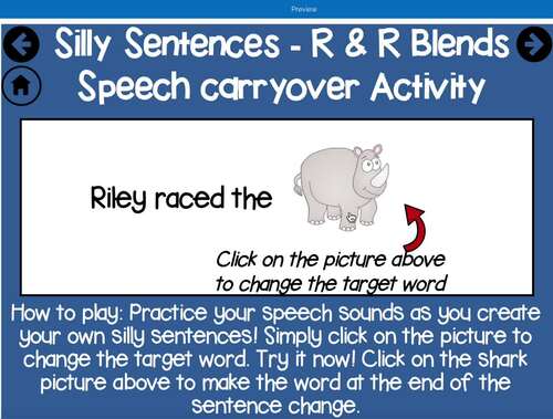 Silly Sentences Boom Cards No Prep Articulation Carryover Digital ...