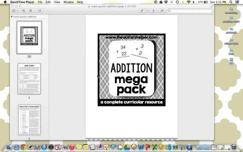 Addition Practice Pack by The Autism Helper | TPT