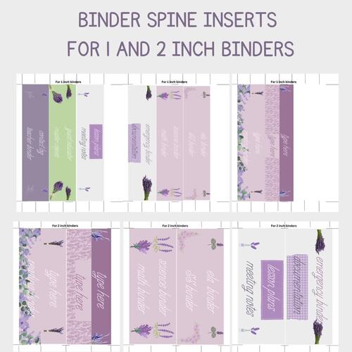 Lavender Fields Binder Covers and Spines, Floral Teacher Binder Covers