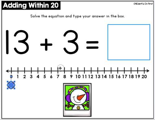 Winter Addition Within 20 for Google Slides by ONEderful In First