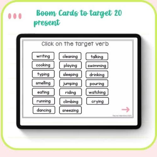 Boom Cards - Constructing Sentences: Present Progressive Verbs | TPT