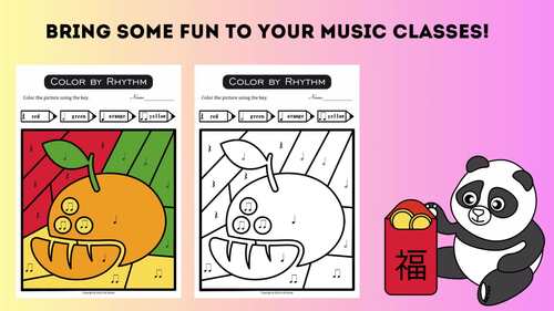 Chinese Lunar New Year 2026 Color by Rhythm | Music Coloring Sub Plans