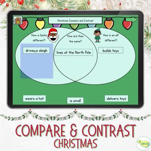 Christmas Compare and Contrast | Print and Boom™ Cards | TPT