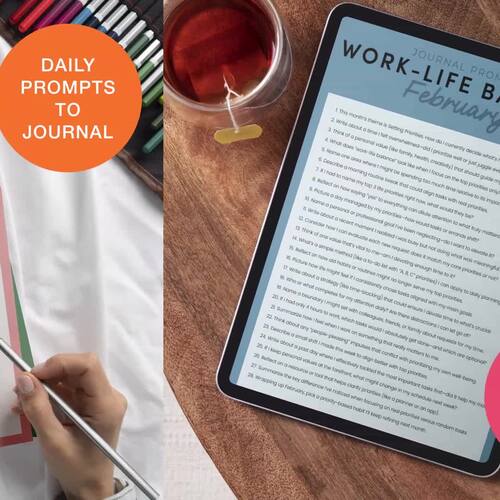 365 Journal Prompts for Work-Life Balance | 12 Months of Daily Reflection